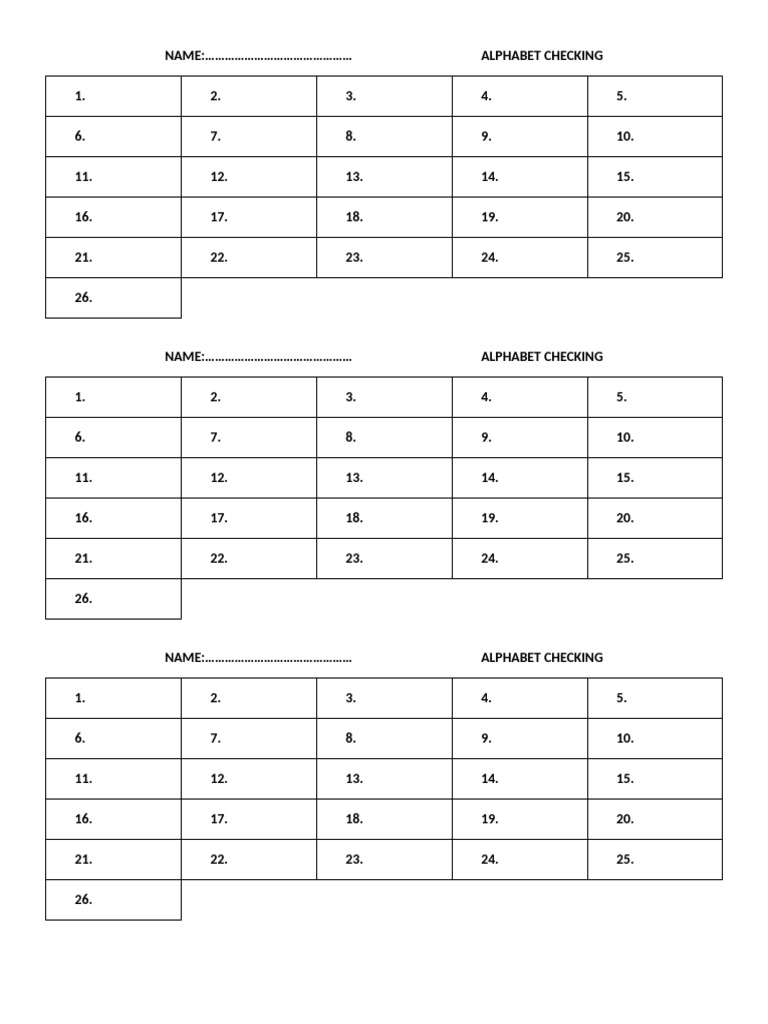 alphabet check | PDF