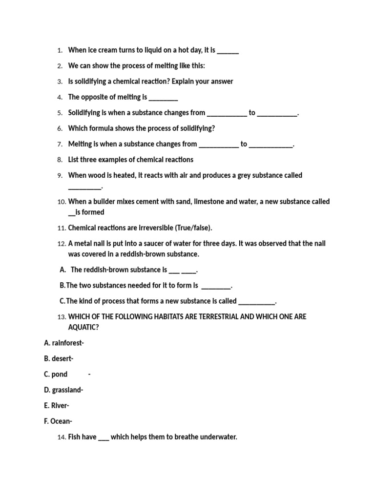 Science Revision For Grade 4 FTA (March 2025) | PDF | Foods | Habitat