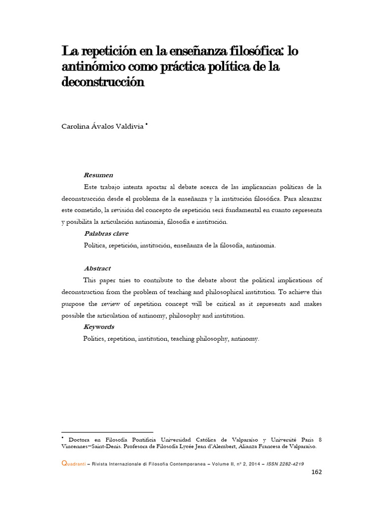 La Repeticion en La Ensenanza Filosofica | PDF | Jacques Derrida | Maestros