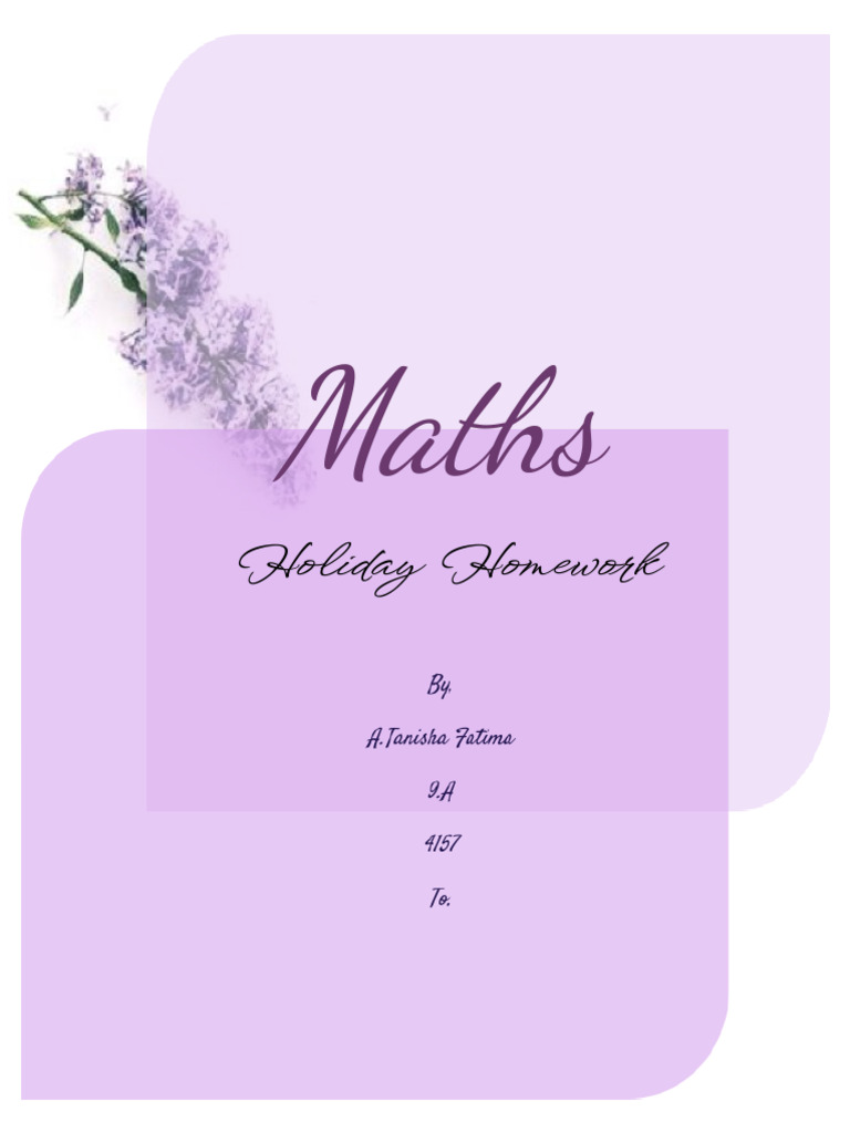 maths Holiday Homework | PDF