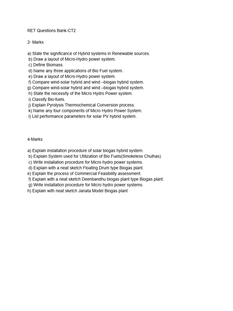 RET Questions Bank-CT2 | PDF