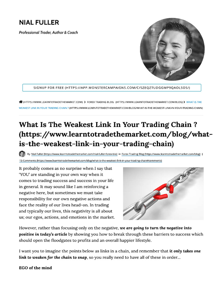 What Is The Weakest Link in Your Trading Chain - Learn To Trade The ...