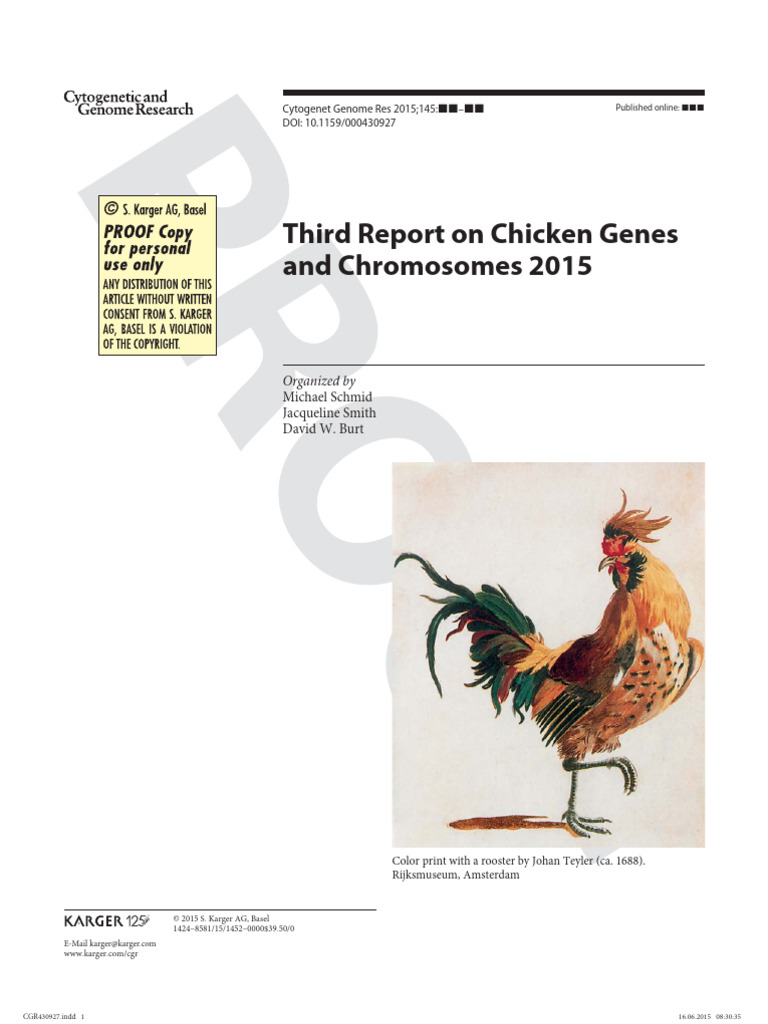 Third Report on Chicken Genomics 2015 | PDF | Gene | Genome