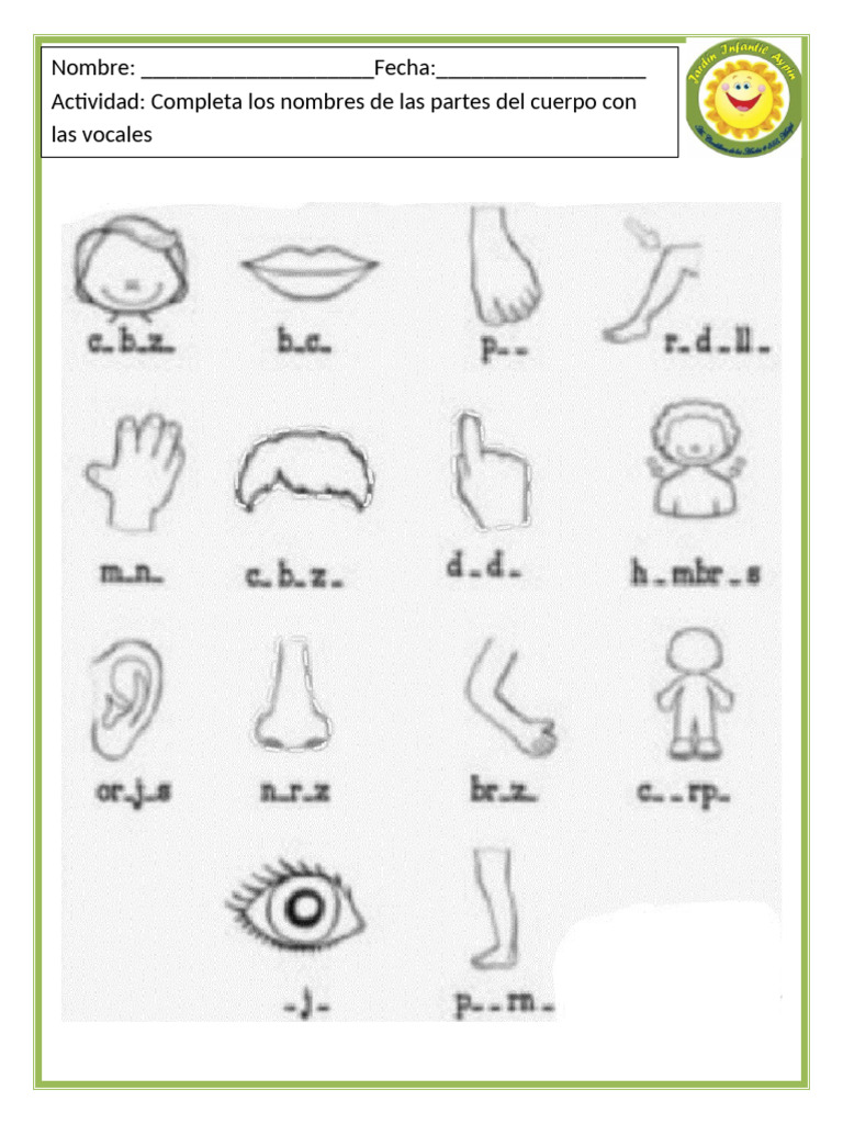 Partes Del Cuerpo Vocales | PDF