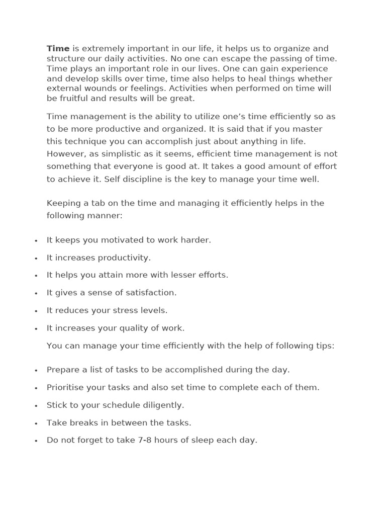 Effective Time Management Tips | PDF