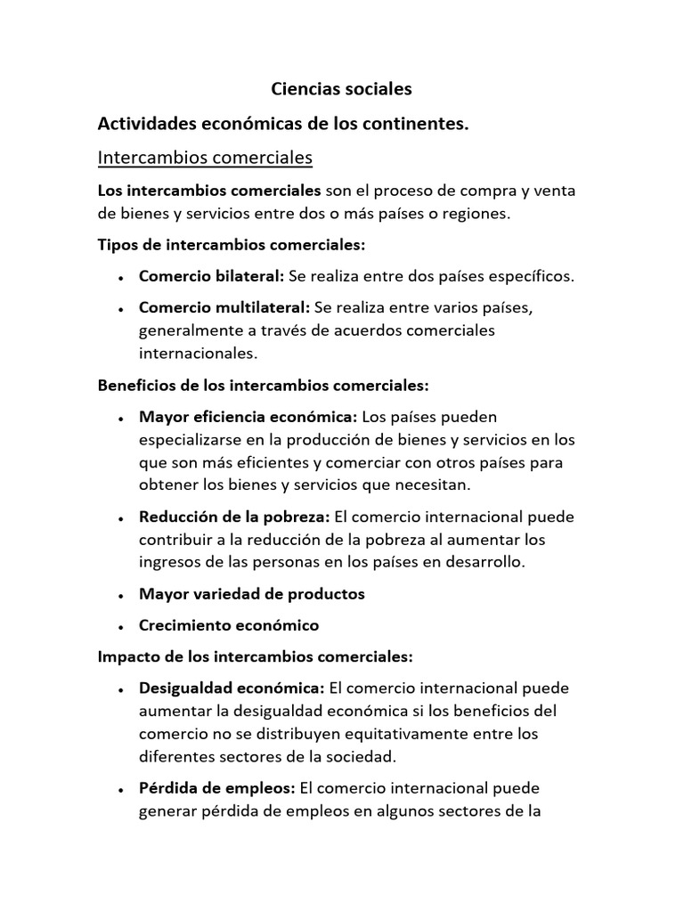 Intercambios Comerciales | PDF