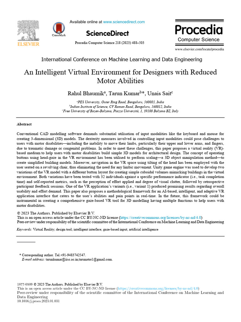 An Intelligent Virtual Environment For Designers With - 2023 - Procedia Computer | PDF | Virtual ...