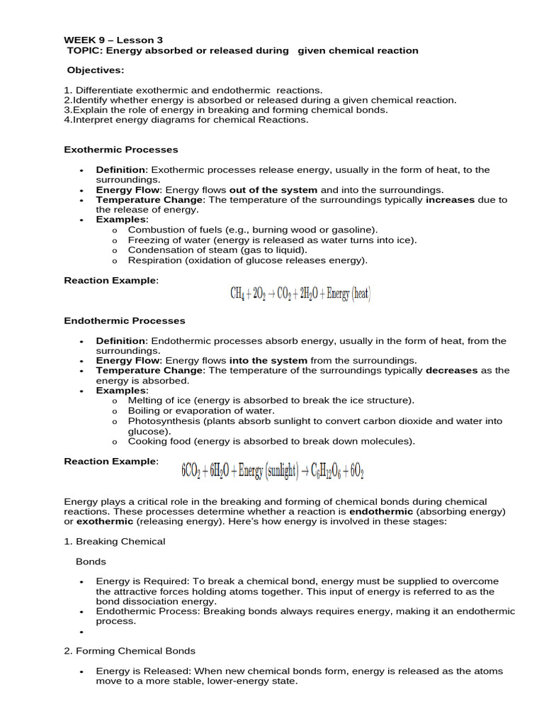 Week-9-Lesson-3-Exothermic-and-Endothermic-Reaction | PDF | Chemical ...