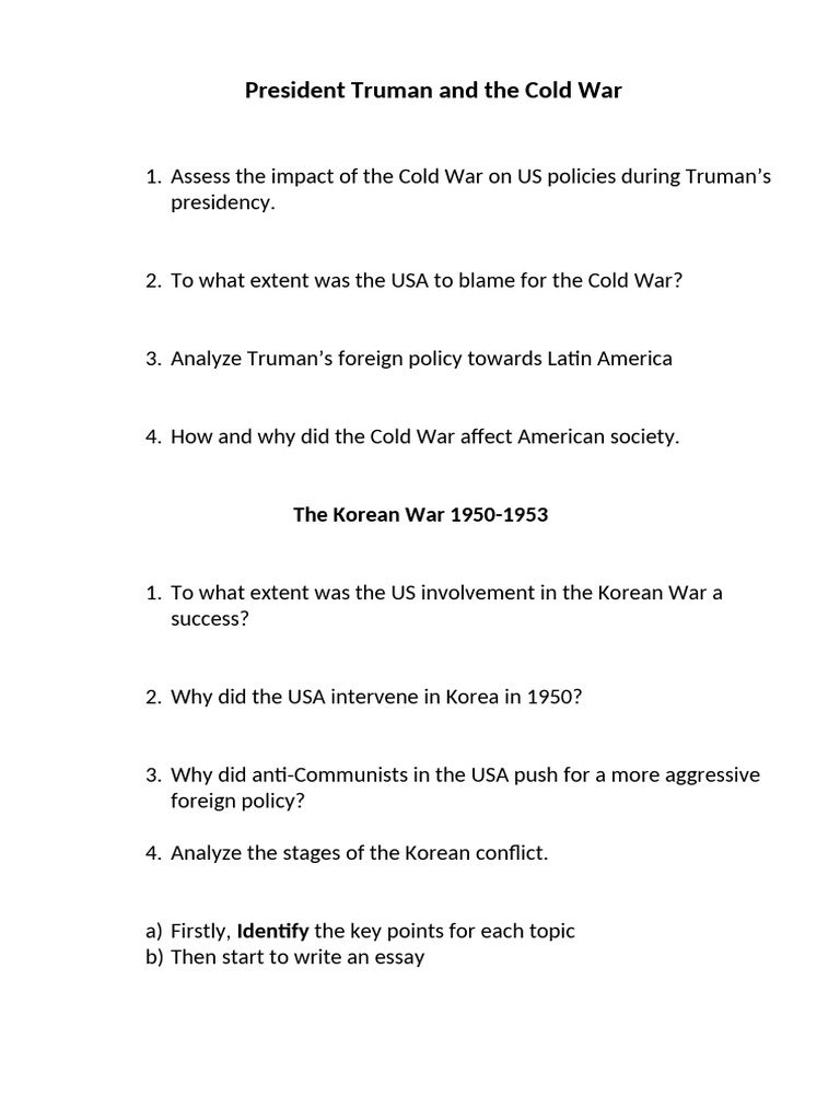 Cold War Impact on Truman's Policies | PDF
