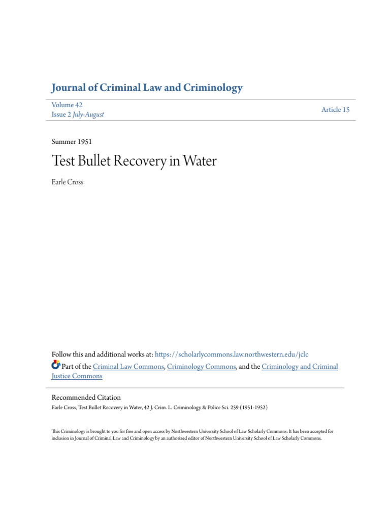 Test Bullet Recovery in Water | PDF | Sheet Metal | Bullet