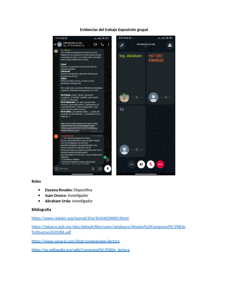 Evidencias Del Trabajo Exposición Grupal | PDF