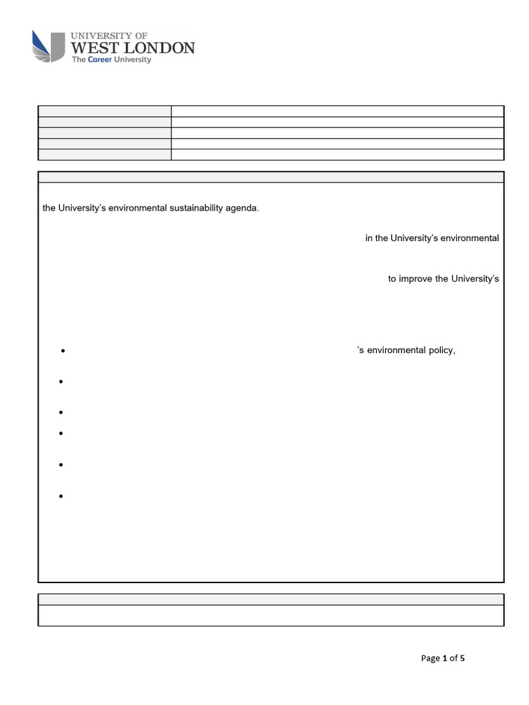 Environmental Sustainability Officer Role | PDF | Sustainability ...