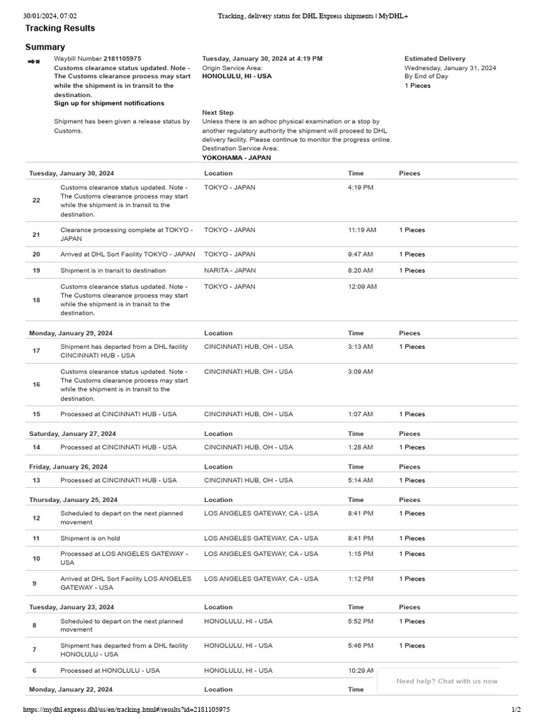 Tracking, Delivery Status For DHL Express Shipments - MyDHL+ | PDF