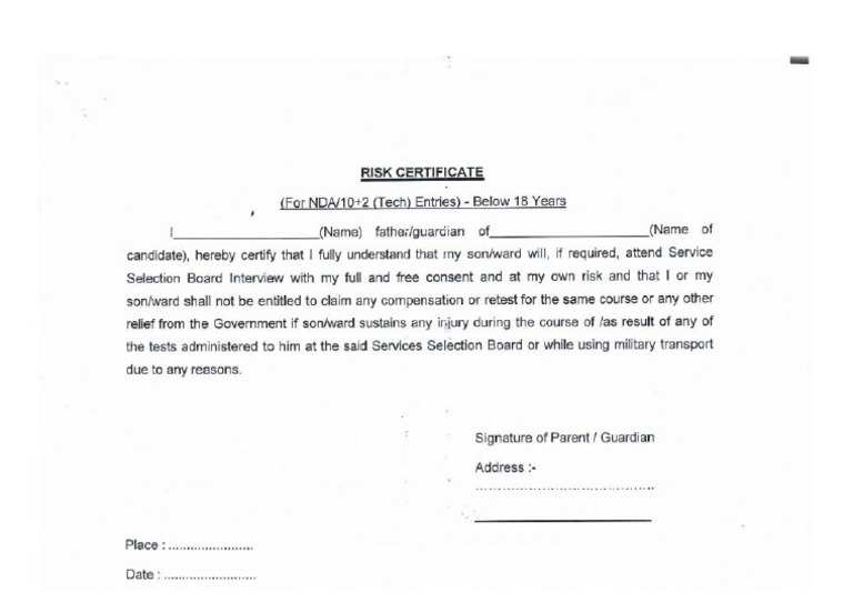 Risk Certificate | PDF