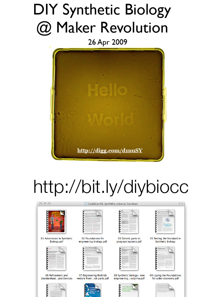 DIY Synthetic Biology | PDF | Molecular Genetics | Biotechnology