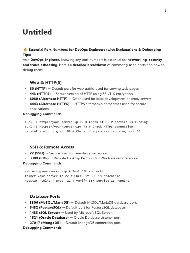 Ports and Protocols 1743096436 | PDF | Secure Shell | File Transfer Protocol