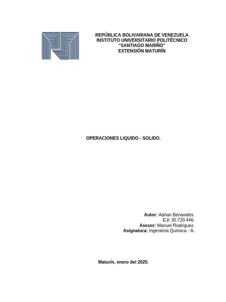 Operaciones Líquido-Sólido en Ingeniería Química | PDF | Absorción ...