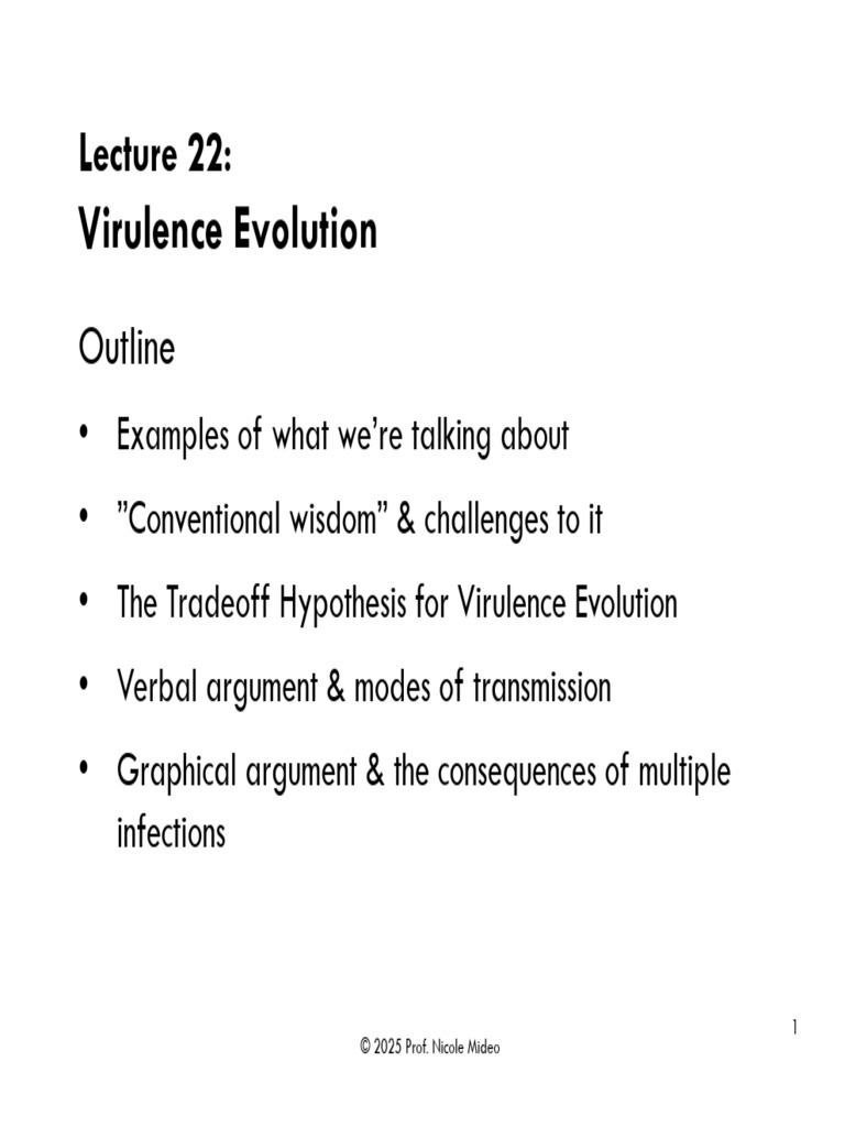 BIO220Winter2025 Lecture22 1slideperpage | PDF | Infection | Avian Influenza