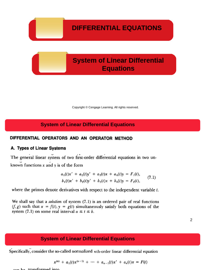Math207 - Chapter 7 Systems of Linear de | PDF | System Of Linear ...