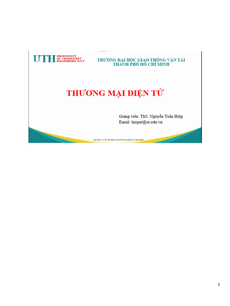 Chuong 3 - Cac mo hinh TMDT pho bien | PDF
