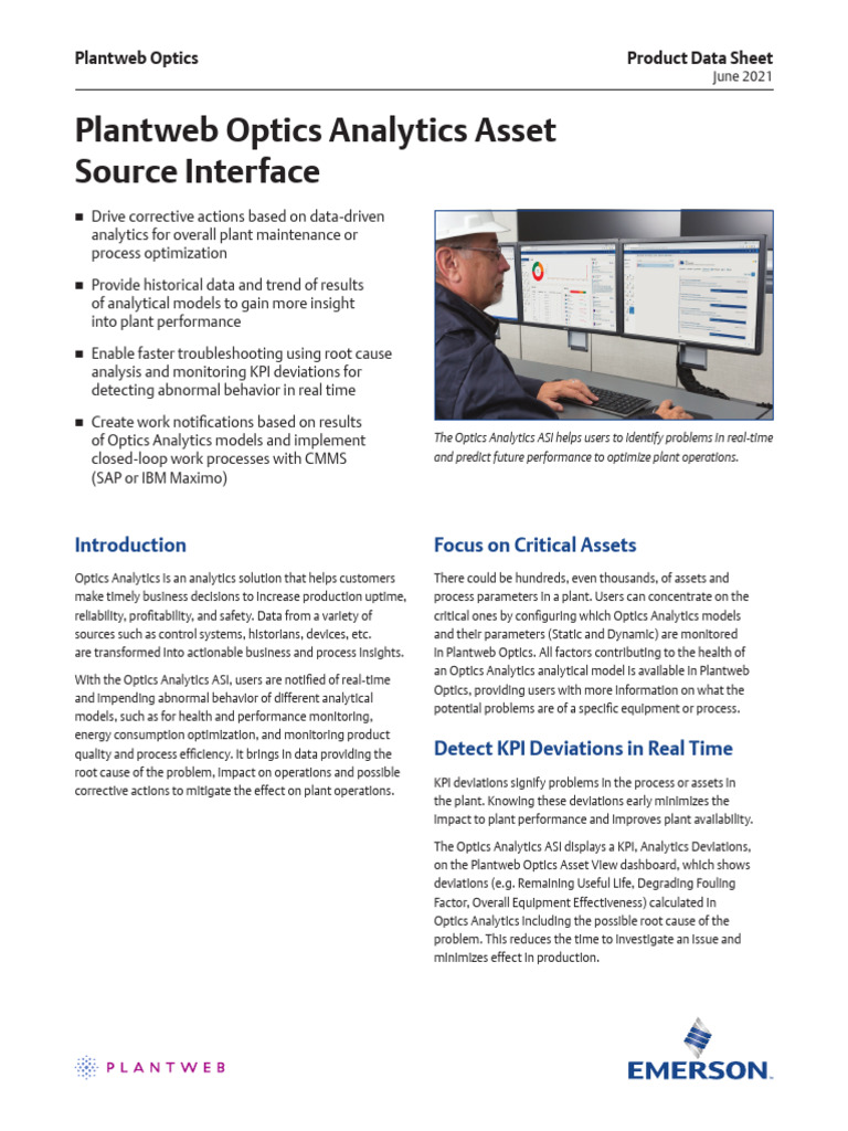 Product Data Sheet Plantweb Optics Analytics Asset Source Interface ...