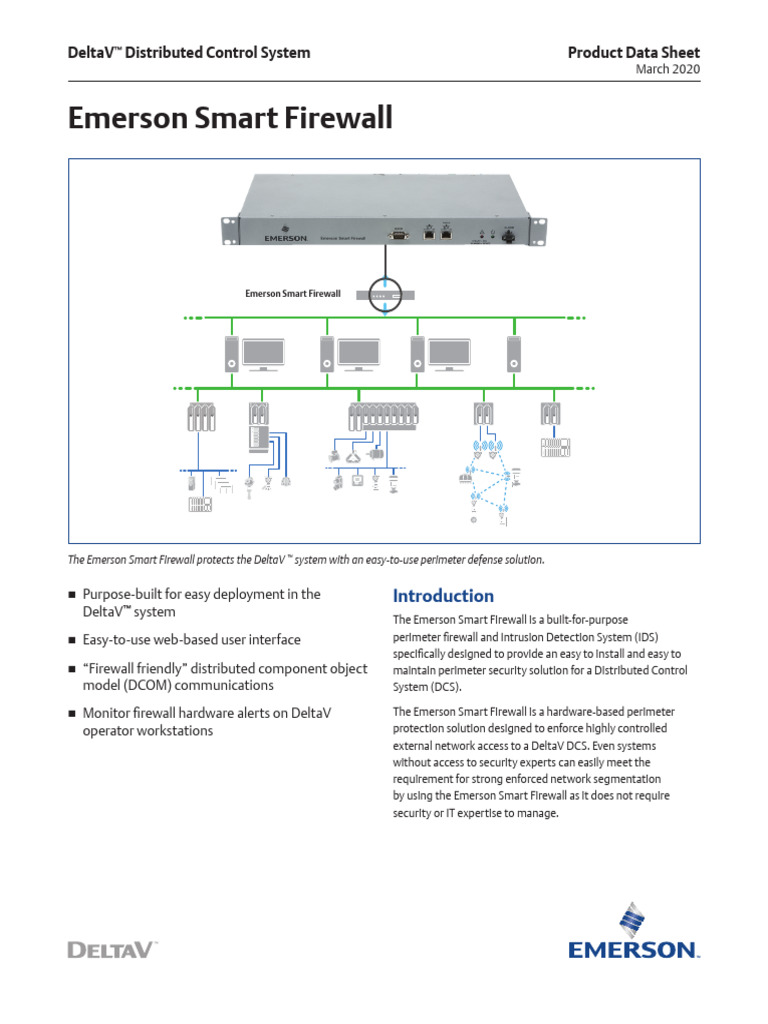 Product Data Sheet Emerson Smart Firewall Deltav en 57794 | PDF | Computer Network | Firewall ...