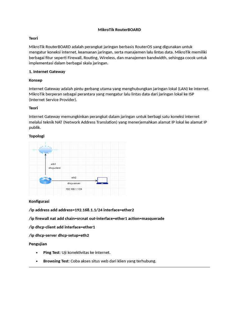 MikroTik RouterBOARD: Panduan Jaringan | PDF
