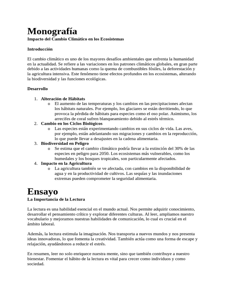 Monografía | PDF | Entorno natural | Biodiversidad