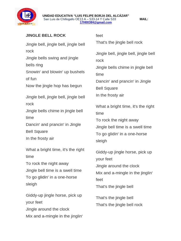 Jingle Bell Song | PDF