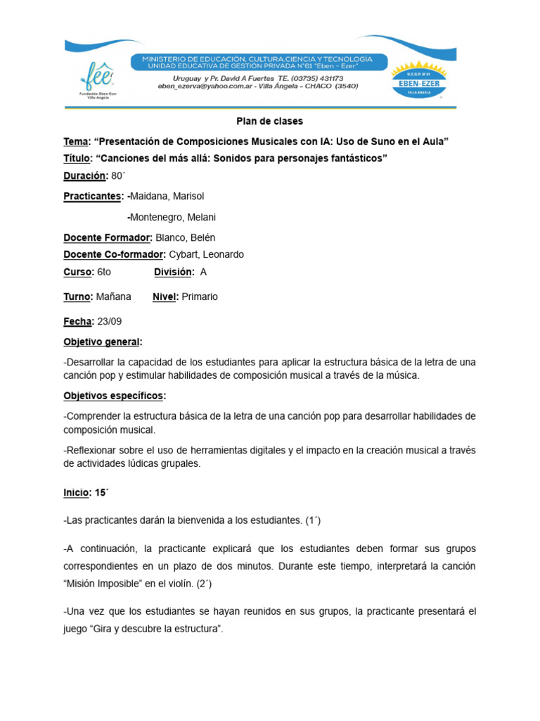 Plan de Clases 3 | PDF