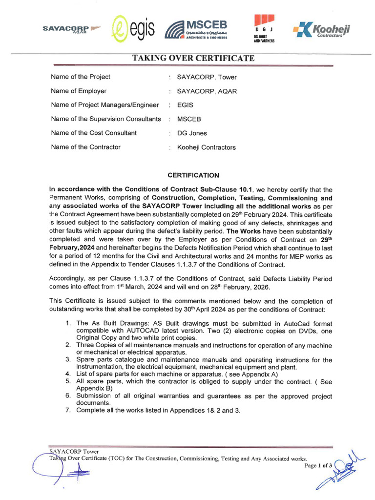 Taking Over Certification | PDF