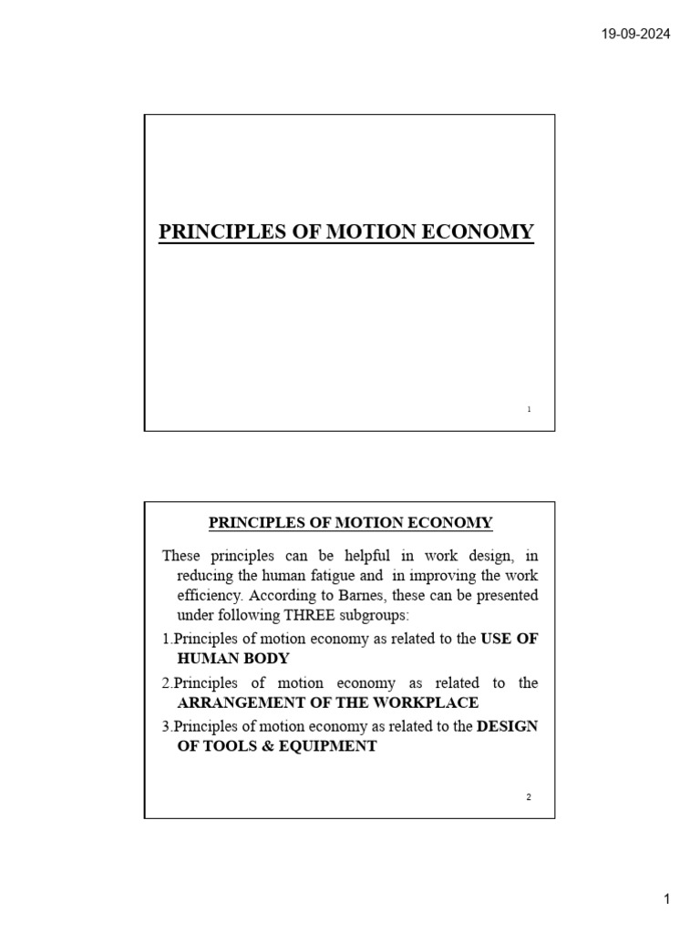 Principles of Motion Economy Explained | PDF | Chair
