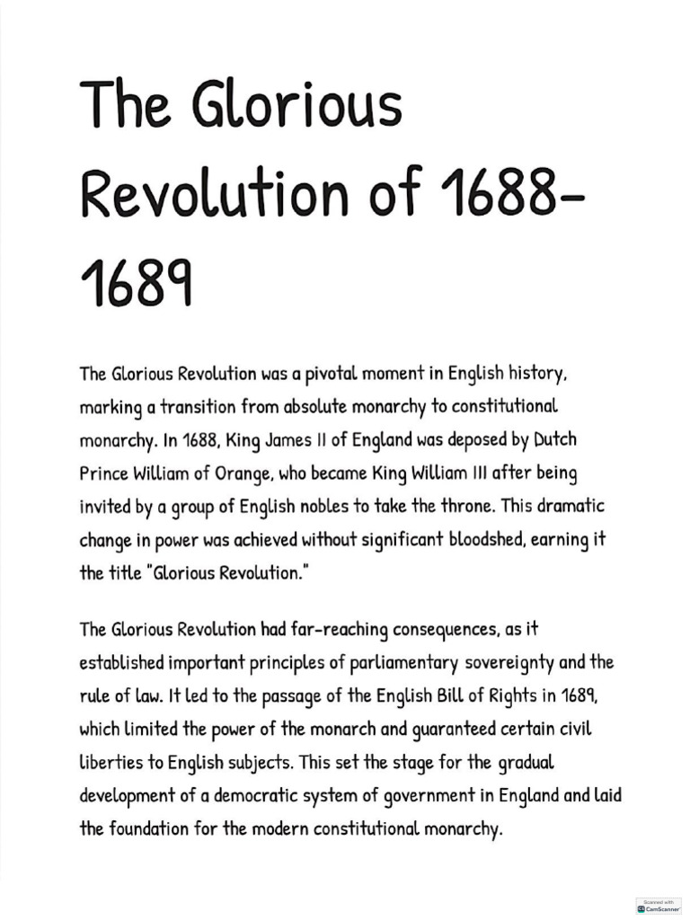 Glorious Revolution | PDF