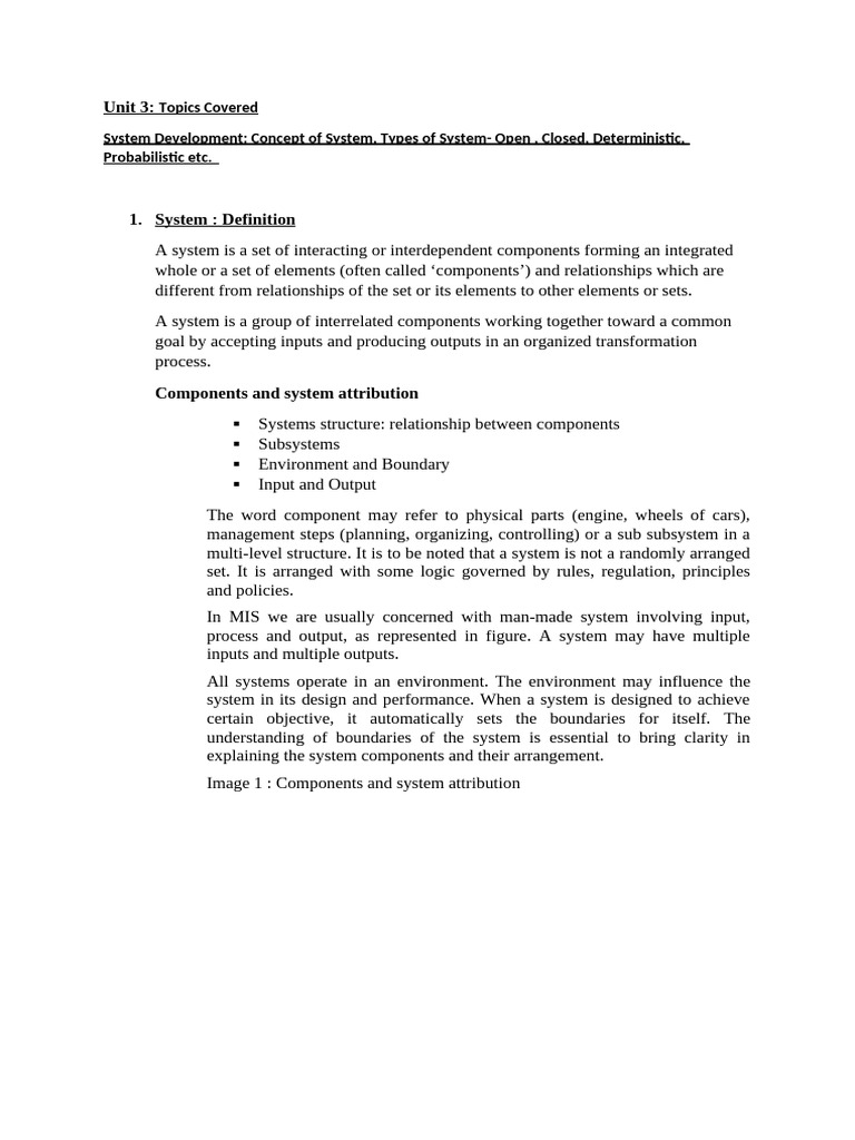 Unit 3 - Kinds of Systems - f1 | PDF | System | Determinism