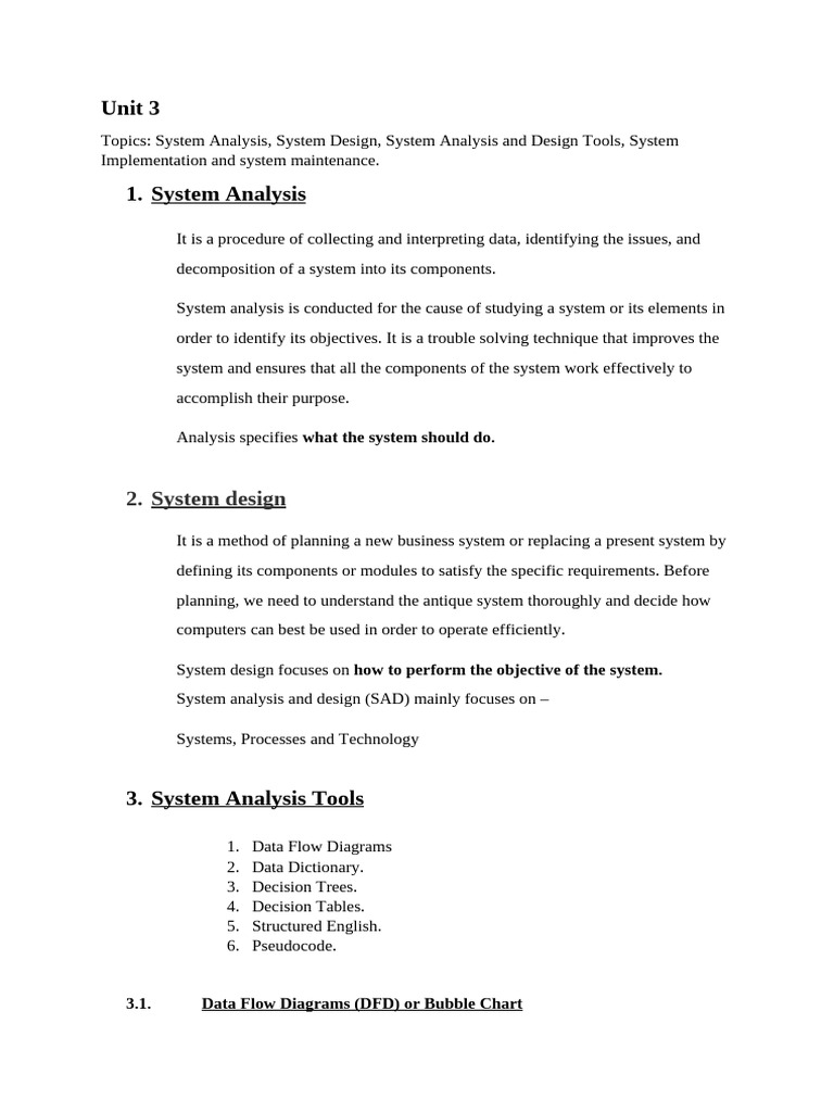Unit 3 - System Analysis - Design - f3 | PDF | Software Engineering ...