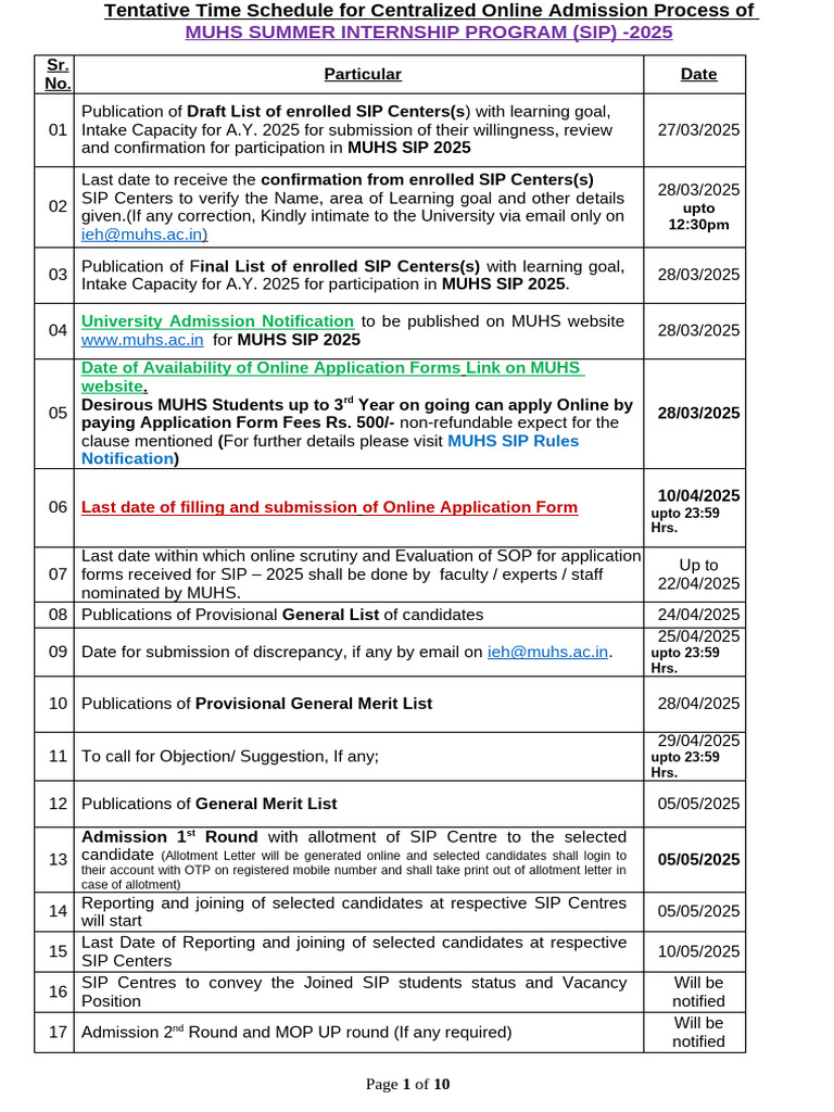 2-Time Schedule and General Instruction - 1743236677518 | PDF ...