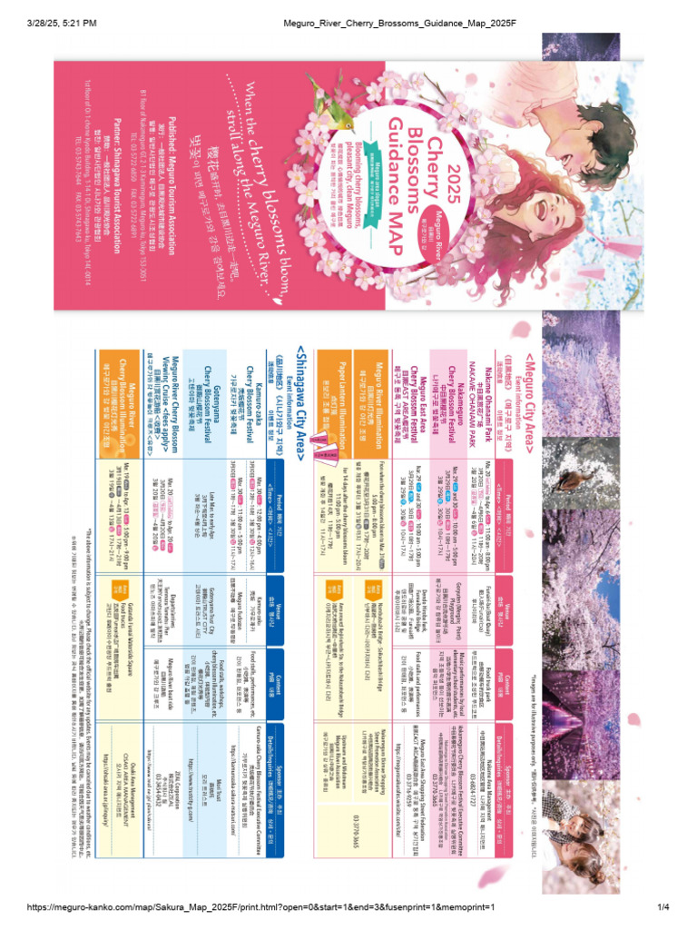 Meguro River Cherry Brossoms Guidance Map 2025F | PDF
