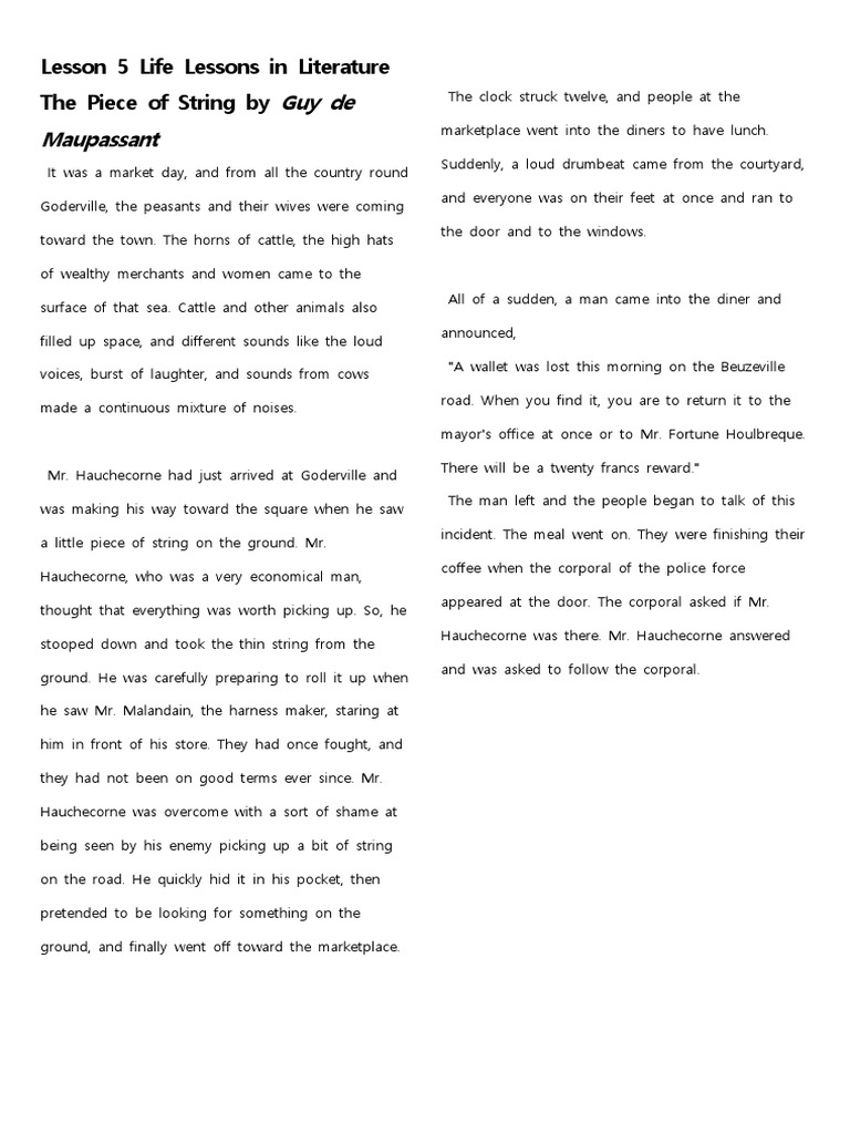 Lesson 5 Life Lessons in Literature | PDF
