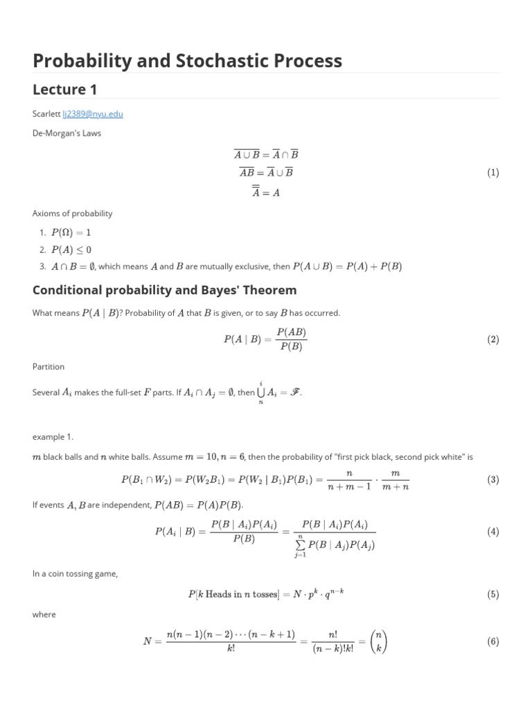 Probability Lecture Notes | PDF | Normal Distribution | Probability ...