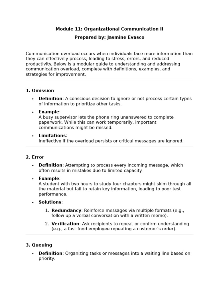 Module 11 Organizational Communication II | PDF | Communication | Occupational Burnout