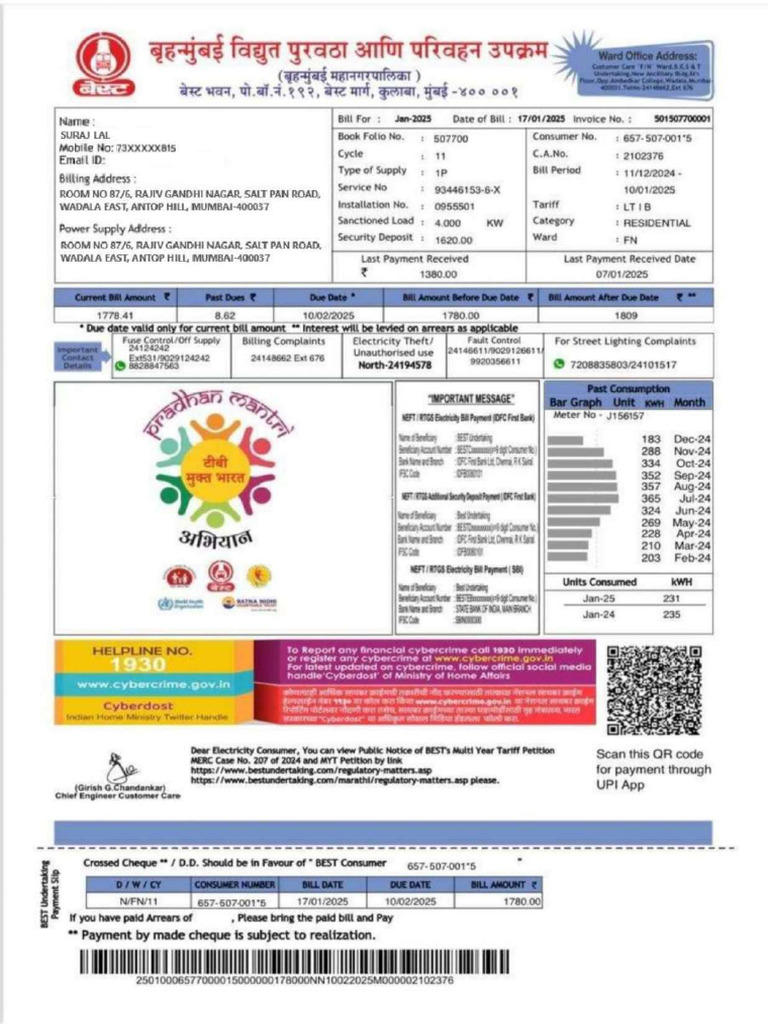 Light Bill 012025 | PDF