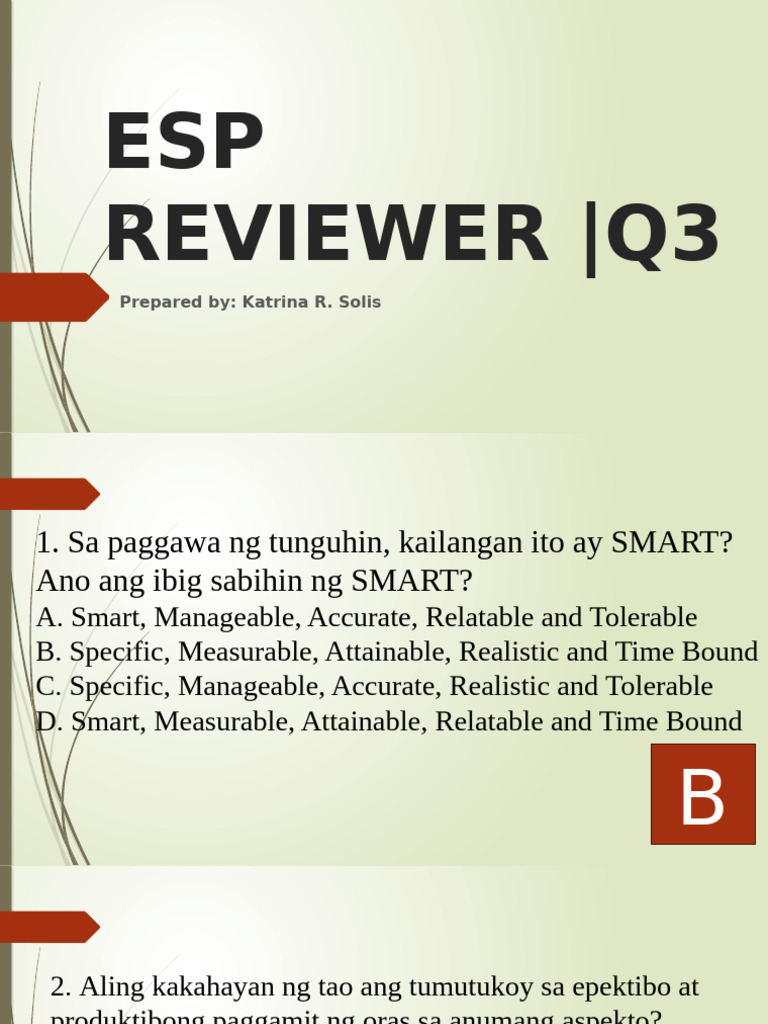 Q3 ESP Reviewer | PDF