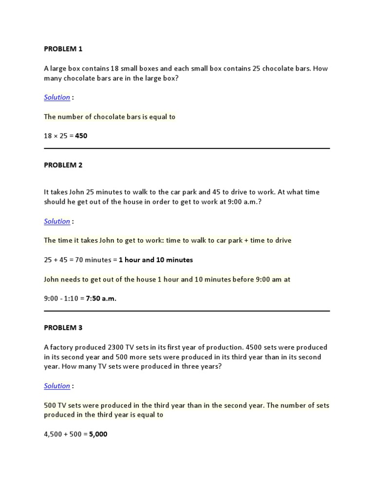 Solving math word problems and finding totals | PDF | Fraction ...