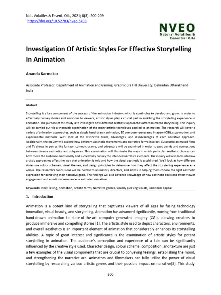 Investigation of Artistic Styles For Effective Storytelling in ...