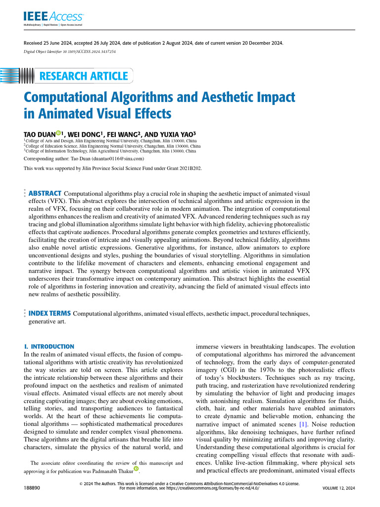 Computational Algorithms and Aesthetic Impact in Animated Visual ...