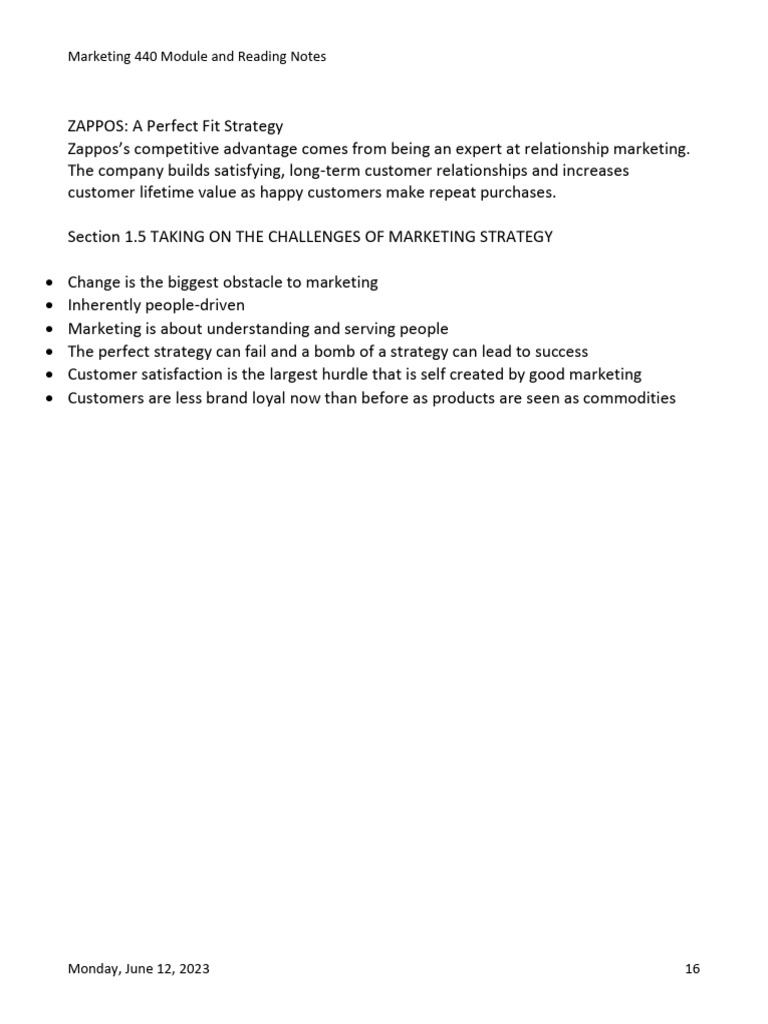 CSU Global Marketing 440 Module2 Module Notes | PDF | Marketing ...