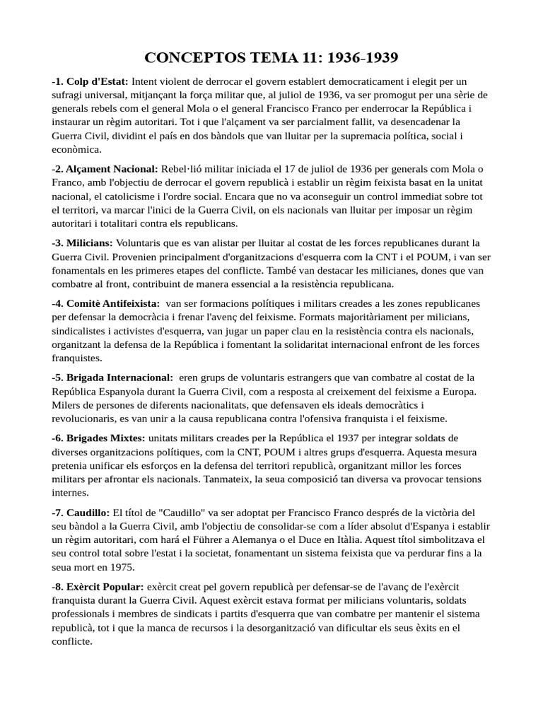 Conceptos Tema 11 | PDF