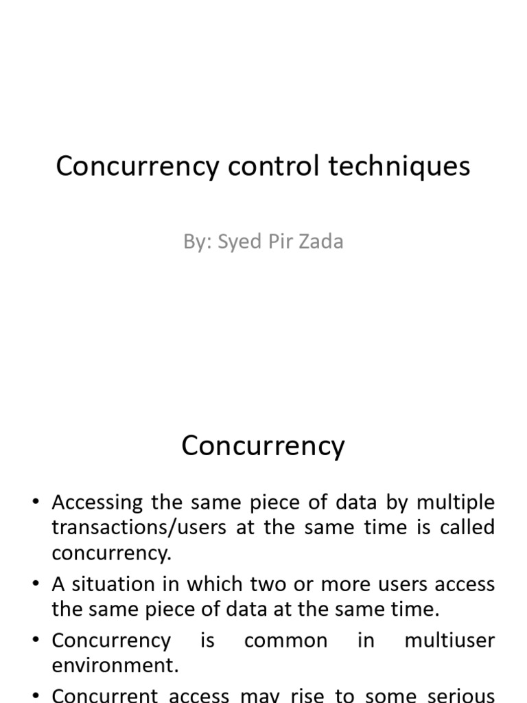 Concurrency Control Techniques | PDF | Data | Information Science