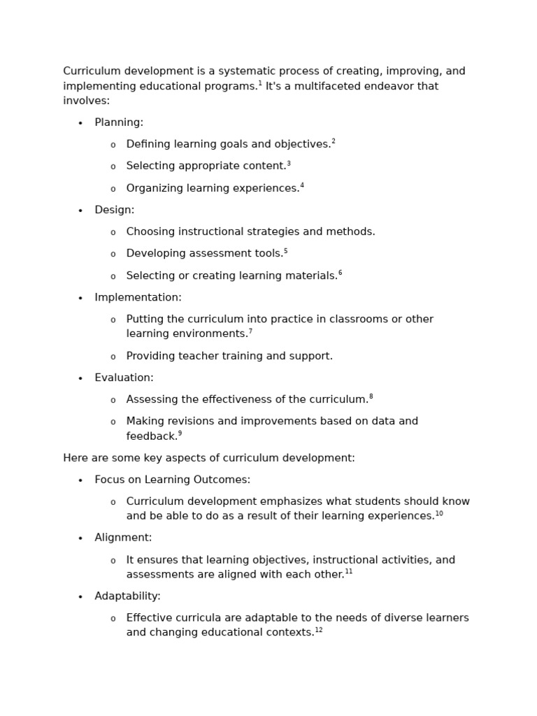 Curriculum-Development Define | PDF | Curriculum | Learning