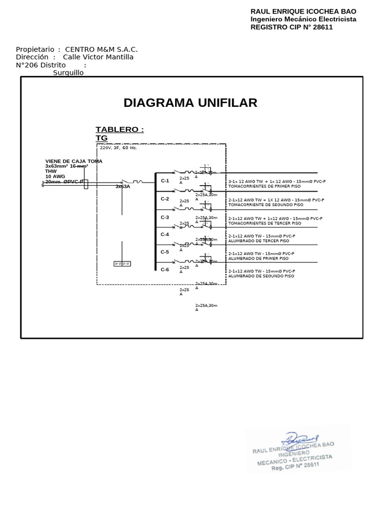 Diagrama Unifilar Elétrico Completo | PDF